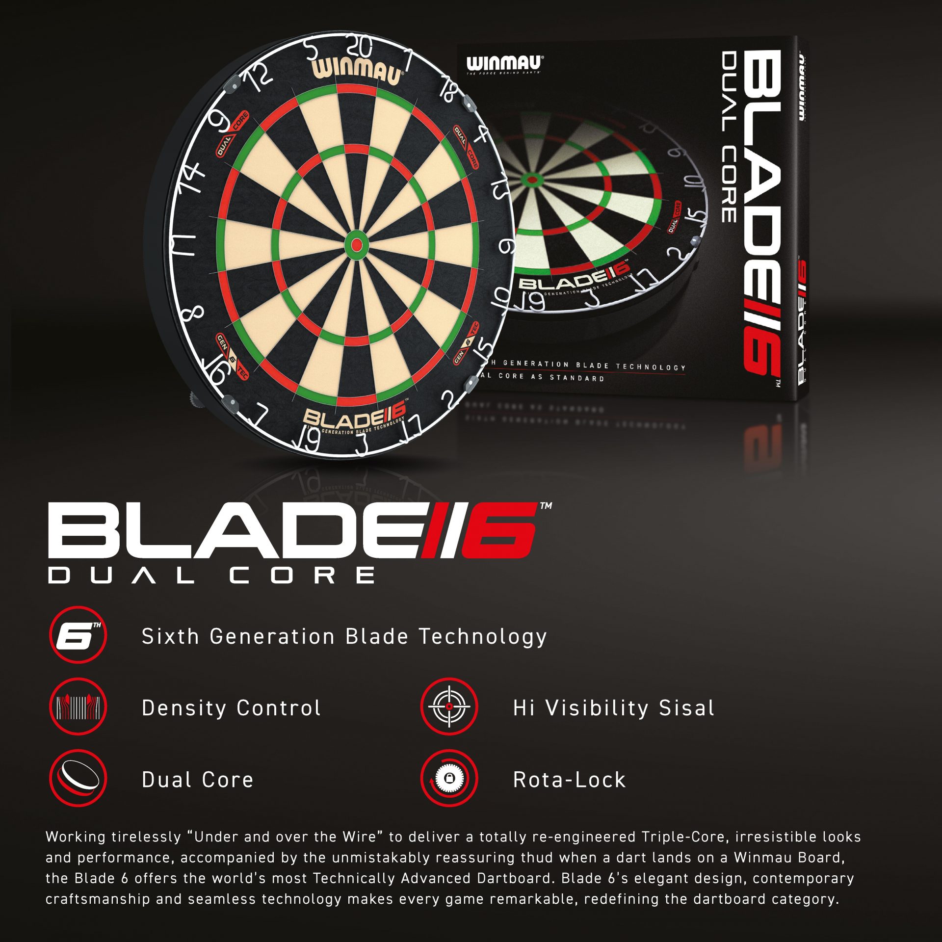 Winmau Blade 6 Dual Core Board - The Darts Warehouse